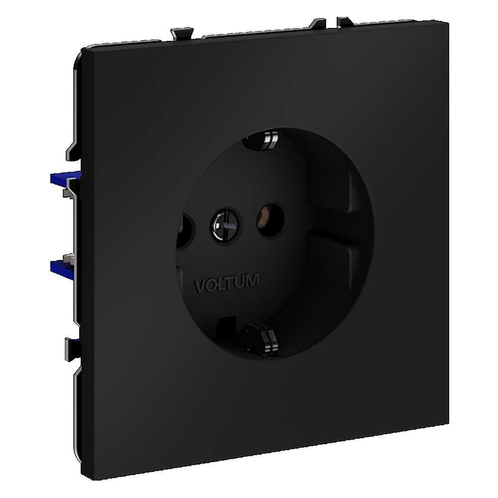 Розетка встраиваемая Voltum S70 с заземлением 16А, черный матовый VLS040108 ⚡ — купить с ...