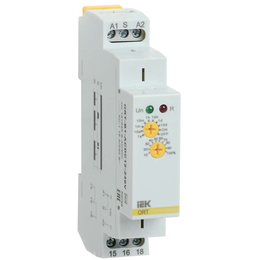 Реле задержки выключения ORT 1 контакт 12-240В AC/DC IEK ORT-B1-ACDC12 ...