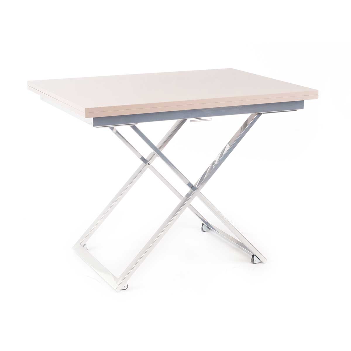 Стол-трансформер Levmar Compact G41/S59 капучино глянец/ опоры серебро ...