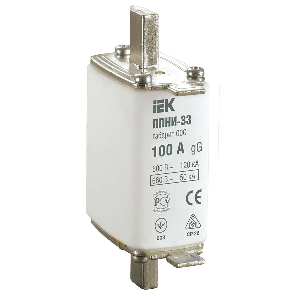 Плавкая вставка предохранителя ППНИ-33 габарит 00С 100А IEK DPP11-100 ⚡ ...