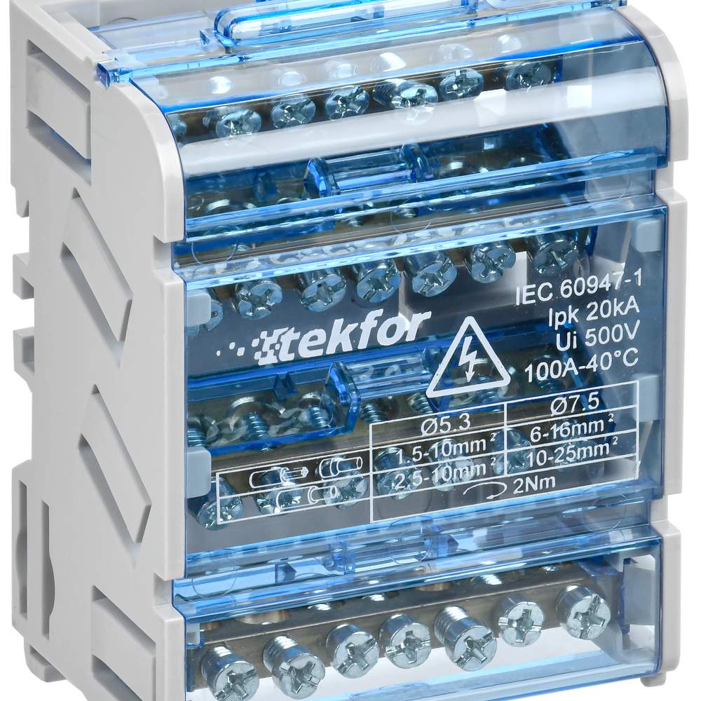 TEKFOR Шины на DIN-рейку кросс-модуль ШНК 4х7 3L PEN IEK TF-DN10-4-07 ...