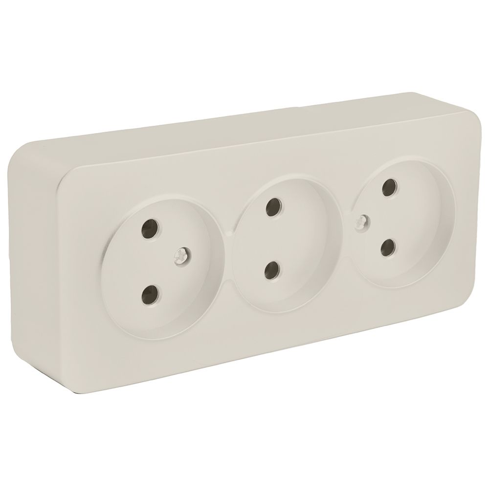 Розетка тройная 2P Stekker София слоновая кость MST10-13-04 49499 ⚡ ...