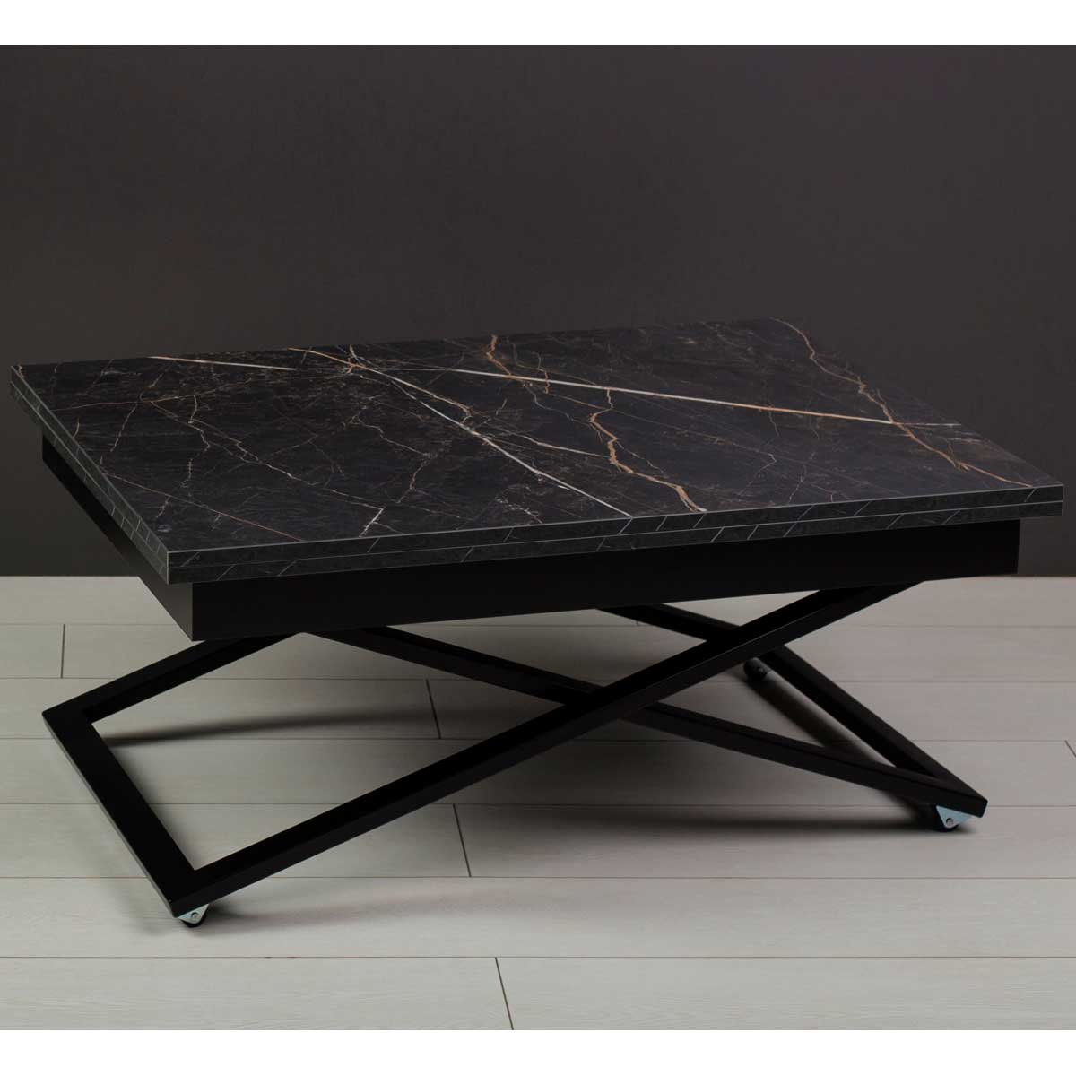 Стол-трансформер Levmar Accord D97/S53 черный мрамор/черные опоры ...