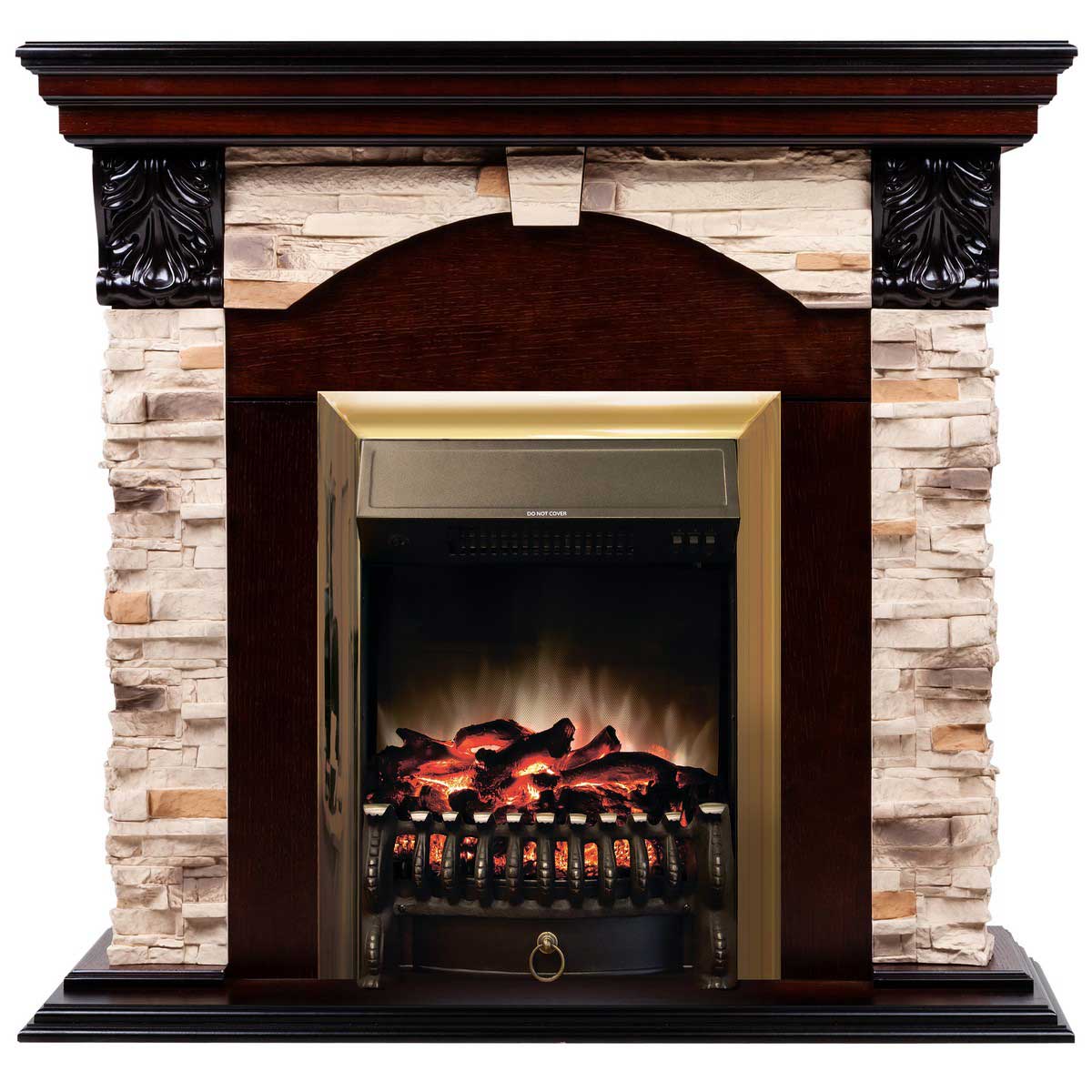 Электрокамин Realflame Dublin Rock AO с очагом Fobos Lux Brass 303143 ⚡ ...