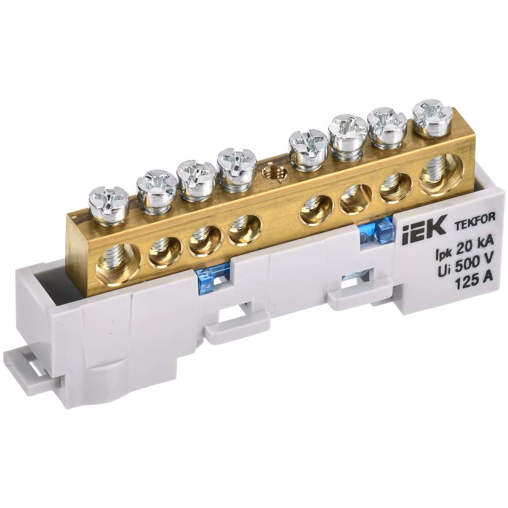 TEKFOR Шина N ноль неизолированная на универсальном держателе 8х12-8-С ...