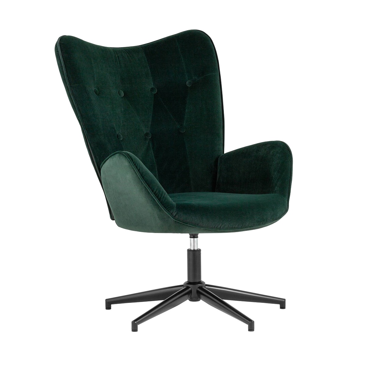Поворотное кресло Stool Group Филадельфия регулируемое черная ножка велюр серо-зеленый FUCHS ...