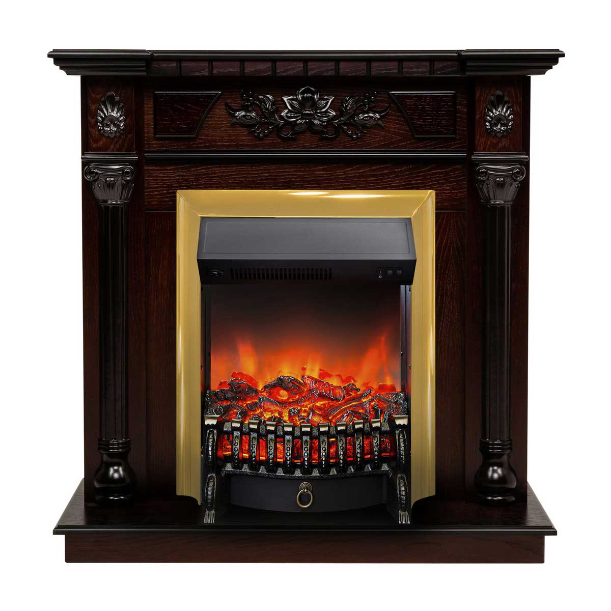 Электрокамин Realflame Dacota AO с очагом Fobos Lux Brass 303024 ⚡ ...