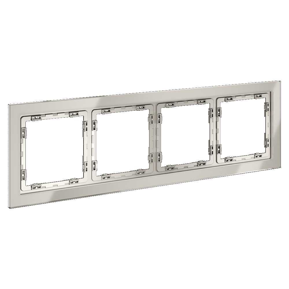 Рамка стеклянная Voltum S70 на 4 поста, кашемир, стекло VLS110403 ⚡ — купить с доставкой по ...