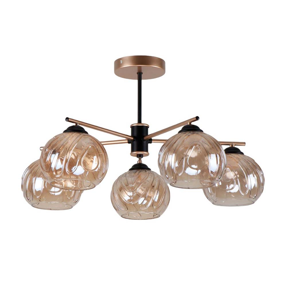 Потолочная люстра ЭкономСвет 13116/5B CPGD MBK BR ⚡ — купить с доставкой по Москве и России в ...