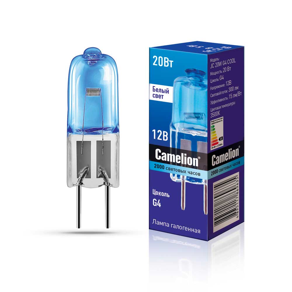 Лампа галогенная Camelion JC 20W G4 COOL 3500K 11465 ⚡ - купить с ...