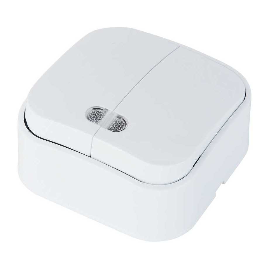 Выключатель двухклавишный Horoz Eva с подсветкой белый 112-002-0002 ...