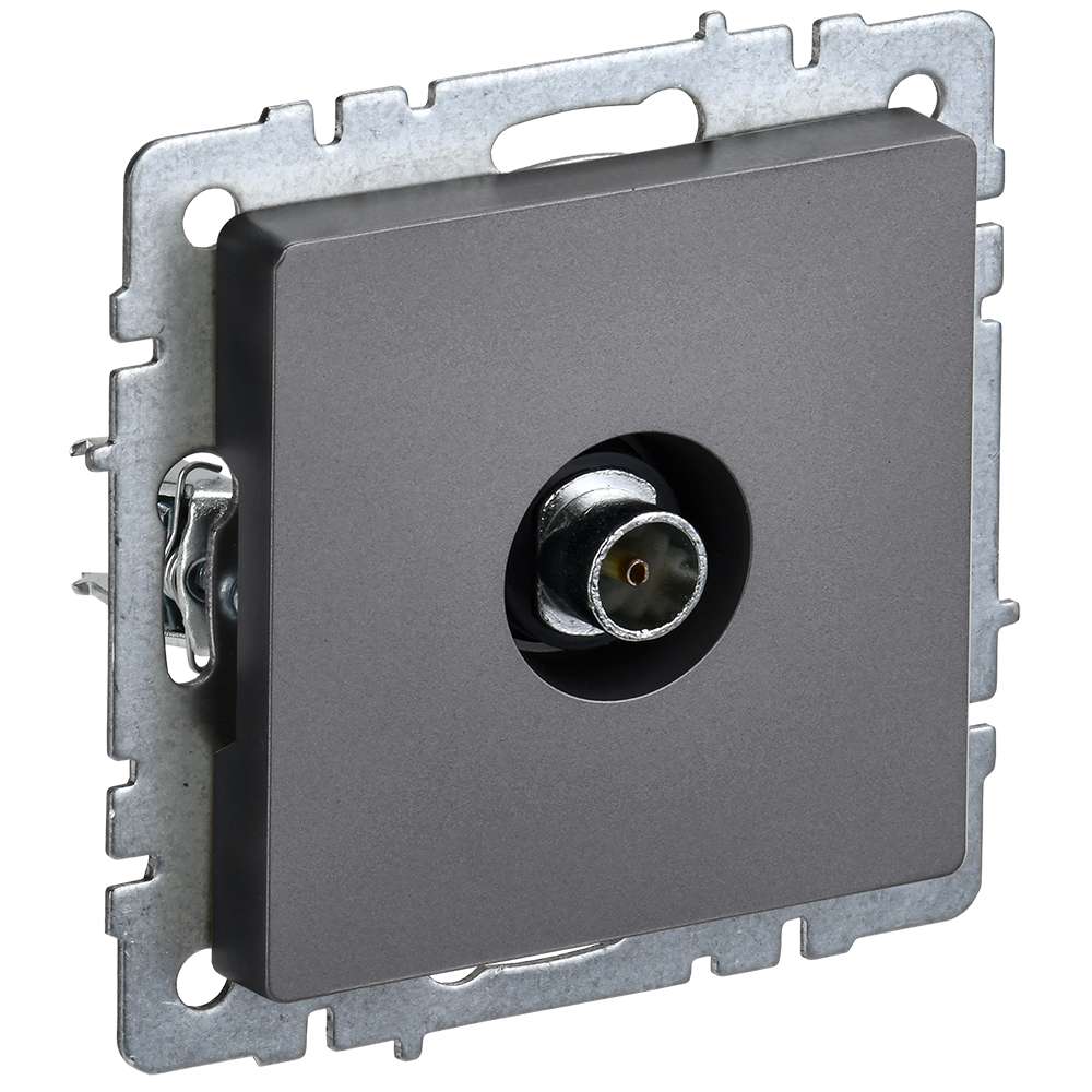 BRITE Розетка TV оконечная РТВ11-0-БрС сталь IEK BR-A10-O-K46 ⚡ ...