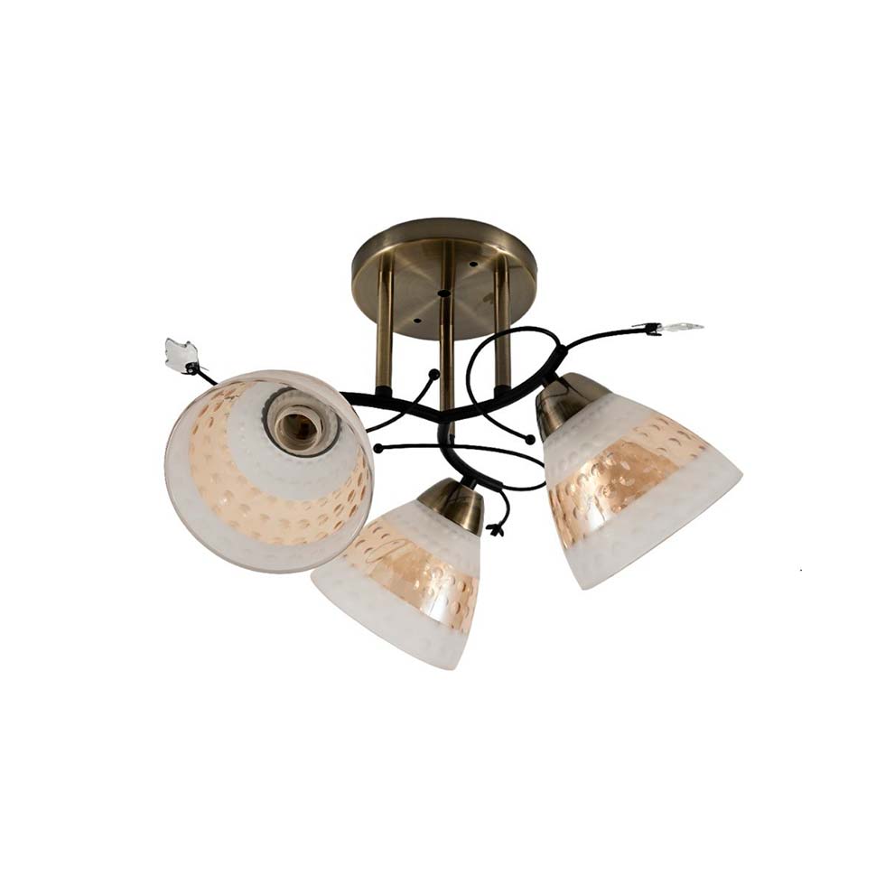 Потолочная люстра ЭкономСвет 12260/3AB BK WT TEA ⚡ — купить с доставкой по Москве и России в ...