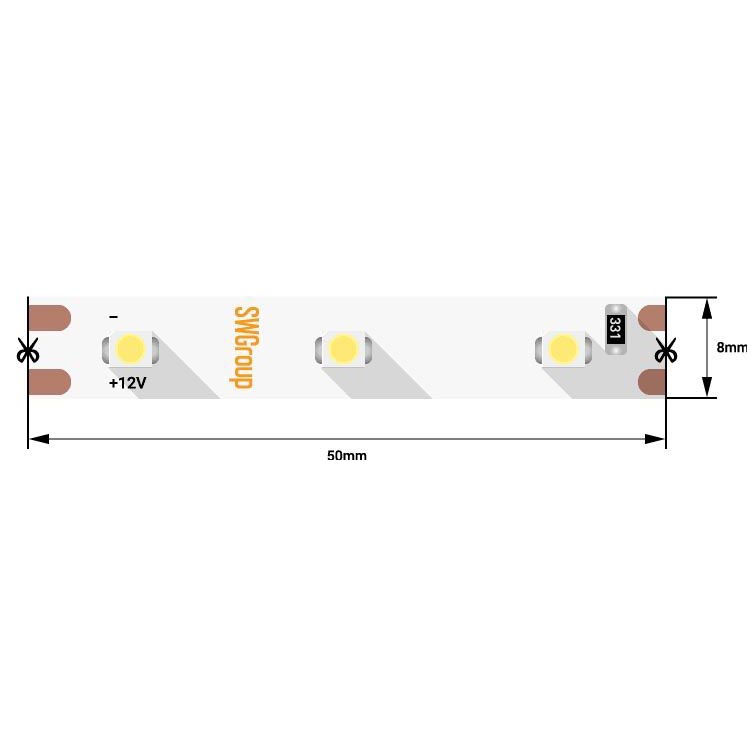 Светодиодная лента Swg 4 8w M 60led M 3528smd нейтральный белый 5m