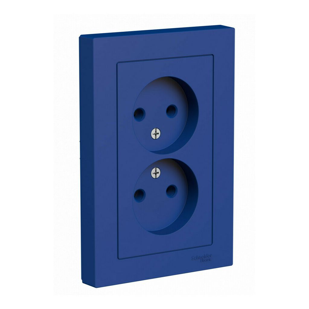 Розетка двойная 2К Systeme Electric AtlasDesign 16A 250V аквамарин ...