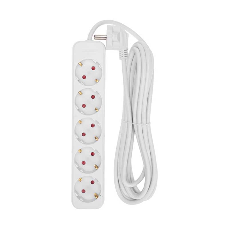 Удлинитель STANDARD 5 гнезд, 5м, 3х1,0мм², с/з, белый REXANT 13-4030 ⚡ — купить с доставкой по ...