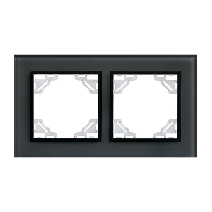 Минск Рамка 2-местная стеклянная черная EKF Basic ERM-G-402-70 ⚡ — купить с доставкой по Москве ...