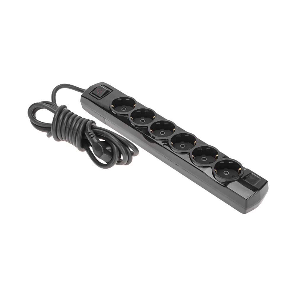 Удлинитель PREMIUM 6 гнезд, 3м, 3х1,5мм², с/з, с выключателем, черный REXANT 13-4119 ⚡ — купить ...