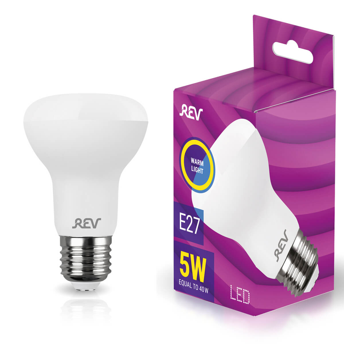 Лампа светодиодная REV R63 Е27 5W 2700K теплый свет рефлектор 32334 1 ⚡ ...