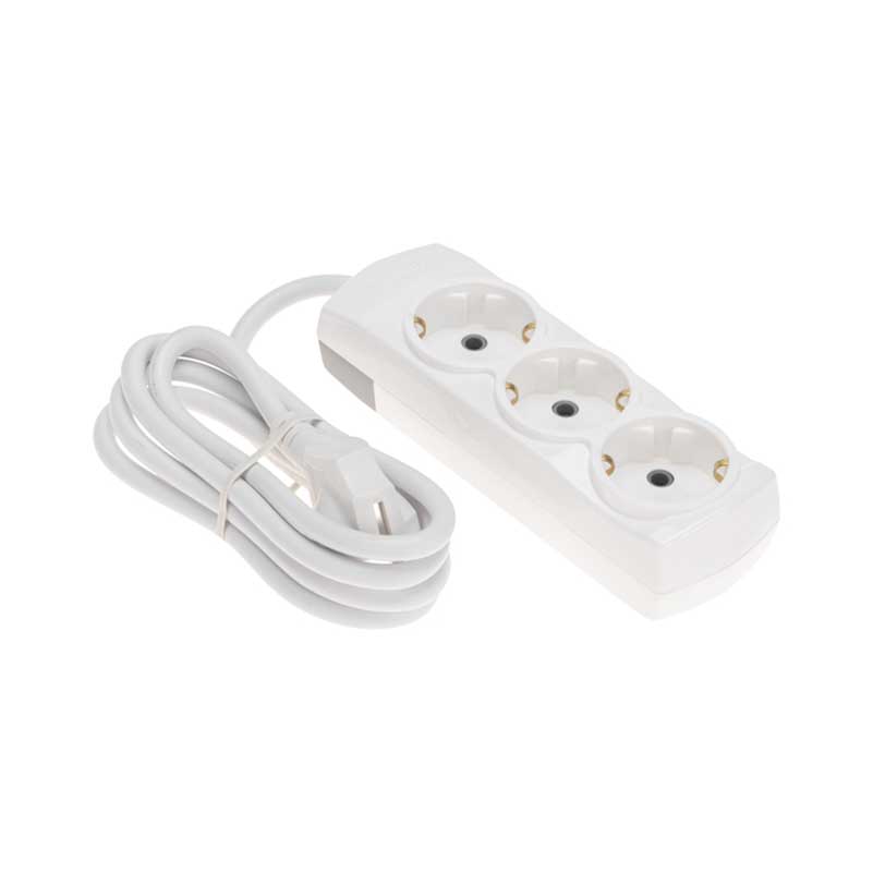 Удлинитель PREMIUM 3 гнезда, 1,5м, 3х1,5мм², с/з, белый REXANT 13-4100 ⚡ - купить с доставкой по ...