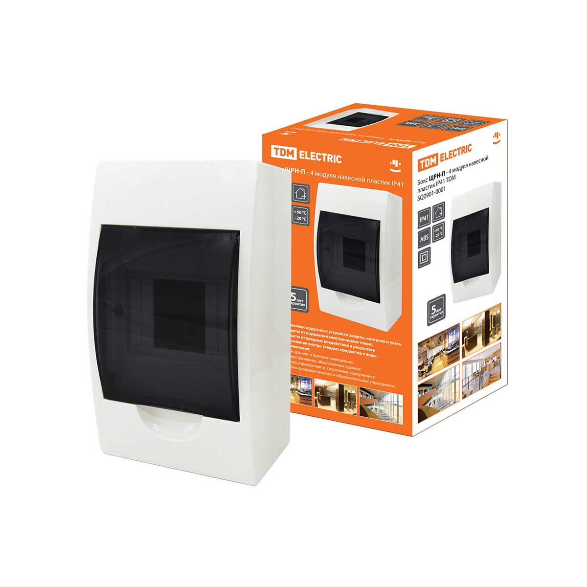 Бокс ЩРН-П-4модуля навесной пластик IP41 TDM SQ0901-0001 ⚡ - купить с доставкой по Москве и ...