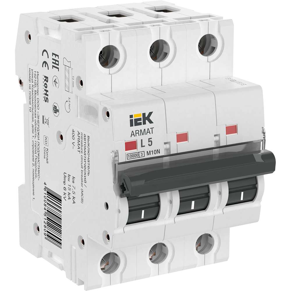 ARMAT Автоматический выключатель M10N 3P L 5А IEK AR-M10N-3-L005 ⚡ ...