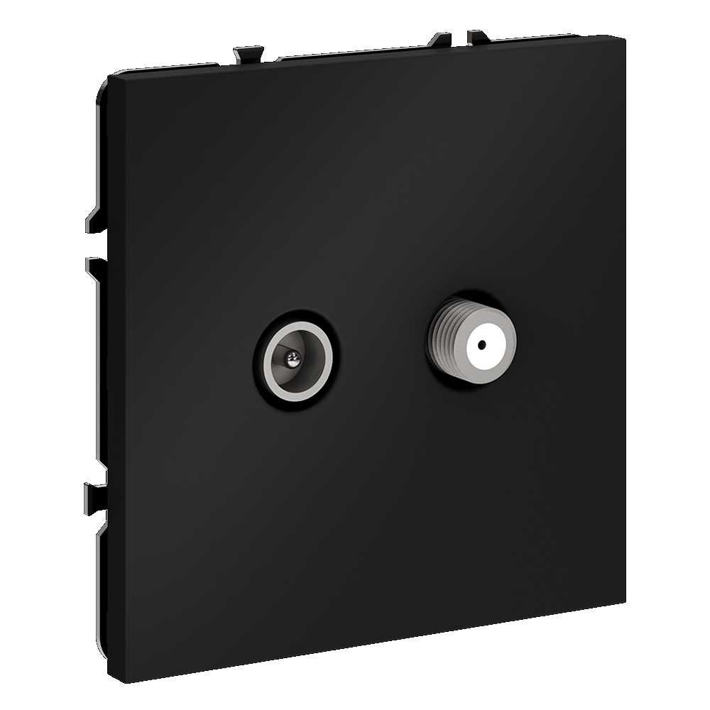 Розетка телевизионнная встраиваемая Voltum S70 оконечная TV SAT, черный матовый VLS060408 ⚡ ...