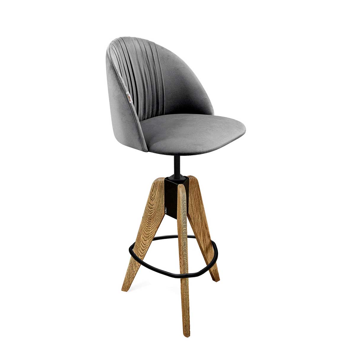 Барный стул Sheffilton SHT-ST35-1/S92 угольно-серый/брш коричневый/черный муар 3893277101 ⚡ ...