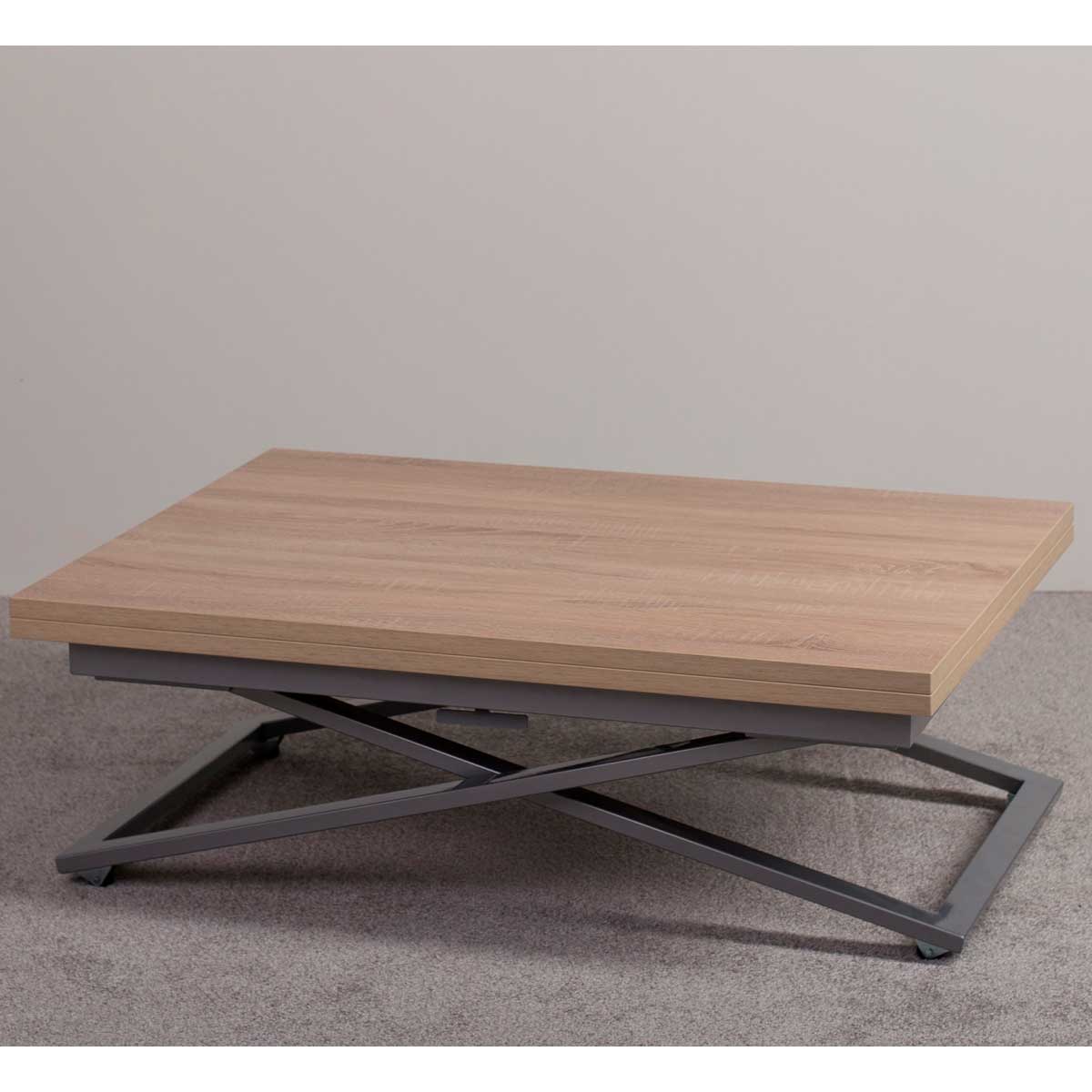 Стол-трансформер Levmar Compact D89/S59 сонома/ опоры серебро ...