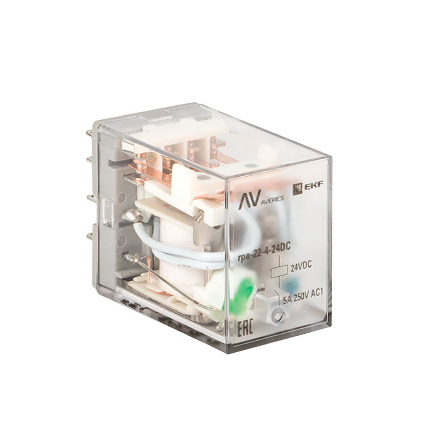 Реле промежуточное RPA 22/4 5A 24В DC EKF AVERES rpa-22-4-24DC ⚡ ...