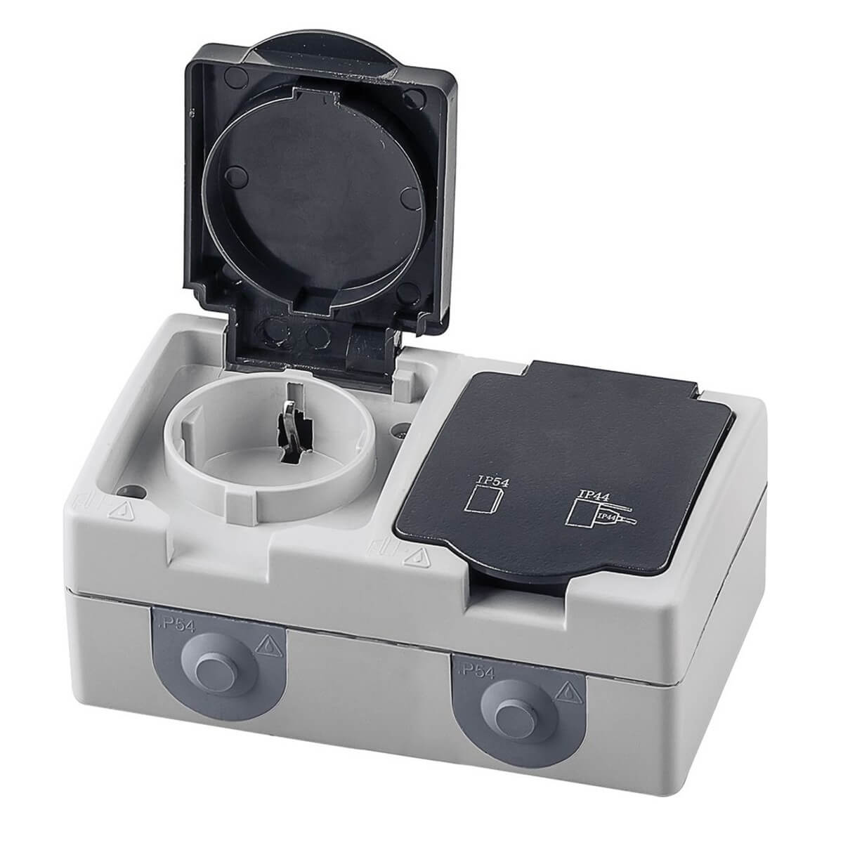 Розетка 2-местная с крышкой Stekker Велена PST16-12-54 32754 ⚡ — купить ...