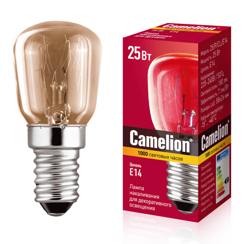 Лампа накаливания Camelion E14 25W 25/P/CL/E14 13649 ⚡ — купить с ...