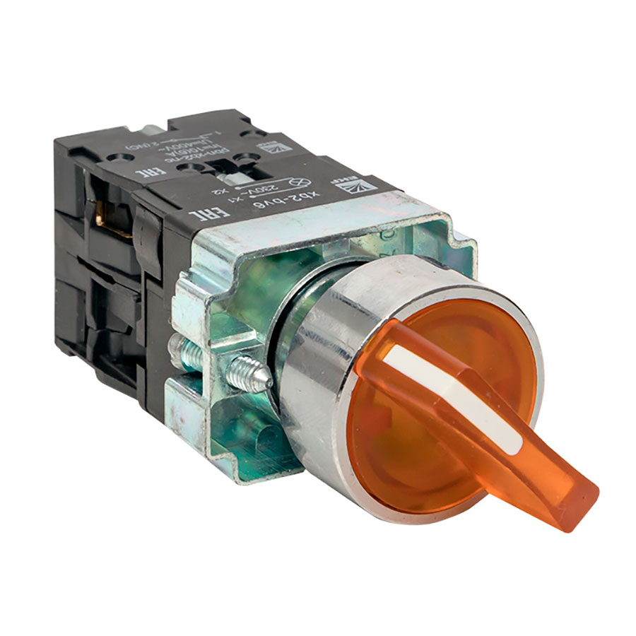 Переключатель BD21 2P c желтой подстветкой 24В NO EKF PROxima xb2-bk21 ...
