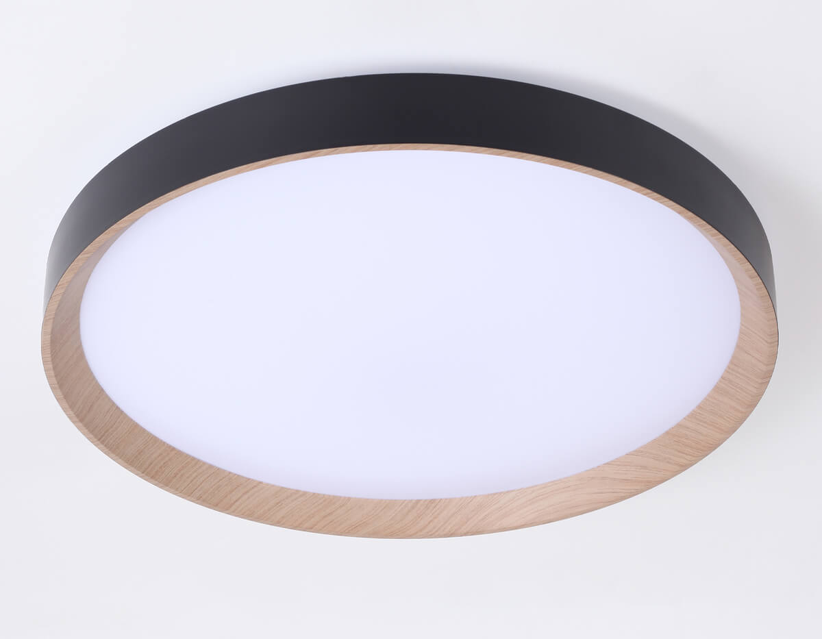 Потолочный светодиодный светильник Ambrella light черный/светлое дерево ...
