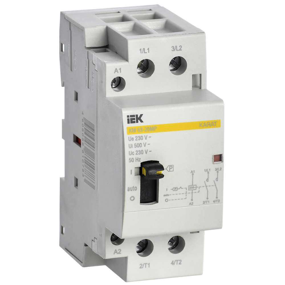 Контактор модульный с ручным управлением КМ63-20МР AC KARAT IEK MKK12-63-20 ⚡ — купить с ...