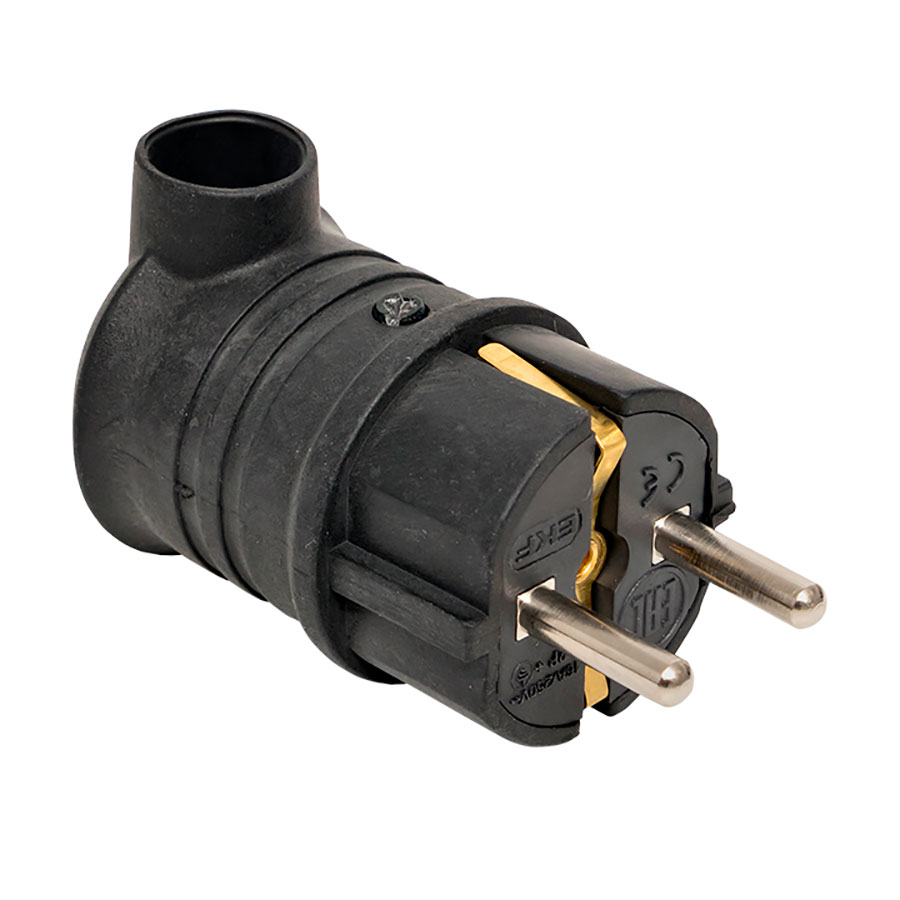Вилка угловая каучуковая 230В 2P PE 16A IP44 EKF PRO RPS-017-16-230-44-r ⚡ — купить с доставкой ...