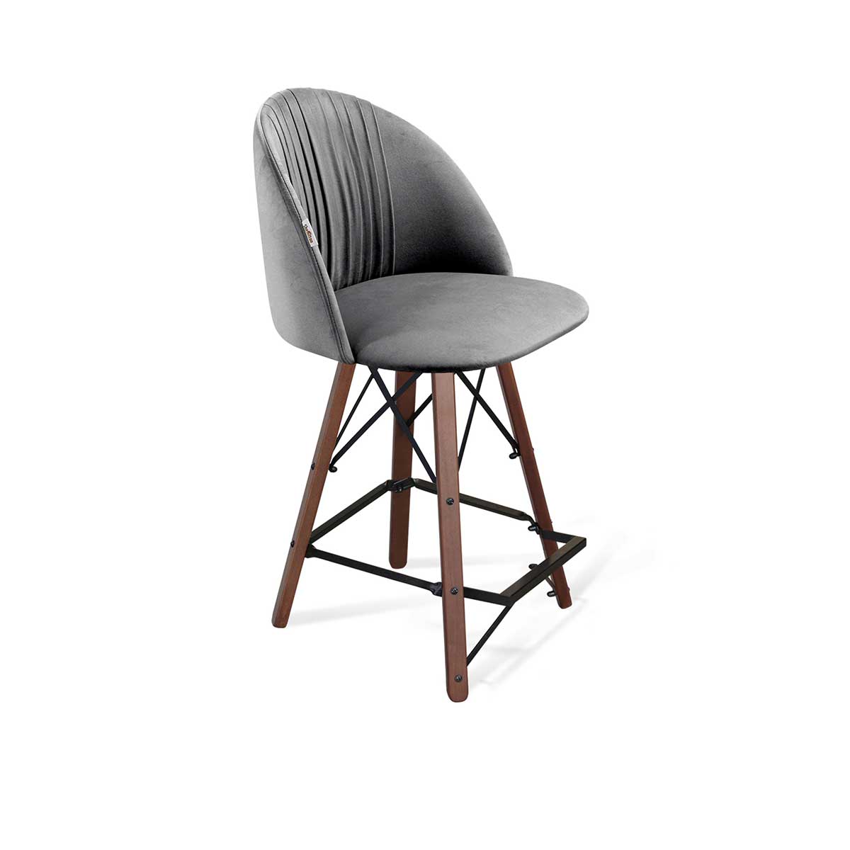 Полубарный стул Sheffilton SHT-ST35-1/S80-1 угольно-серый/темный орех/черный 6786043302 ⚡ ...