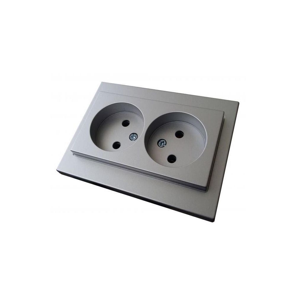 Розетка двойная 2P Liregus Epsilon серебро 28-1751 ⚡ — купить с ...